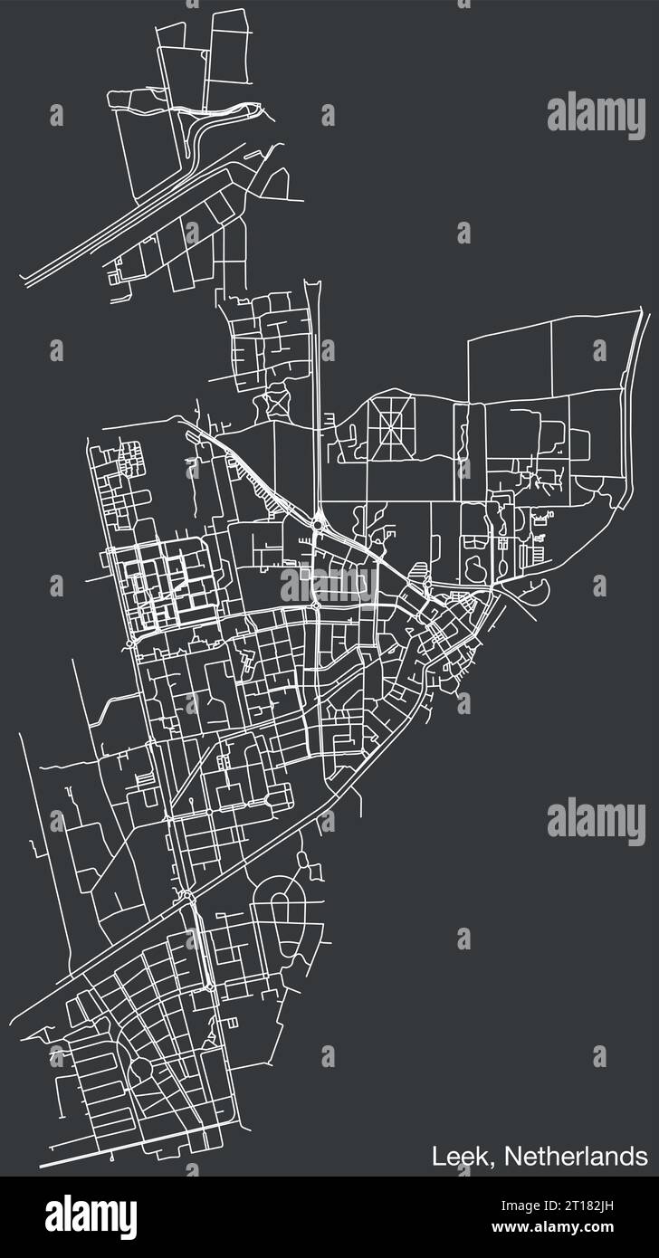 Street roads map of LEEK, NETHERLANDS Stock Vector Image & Art - Alamy