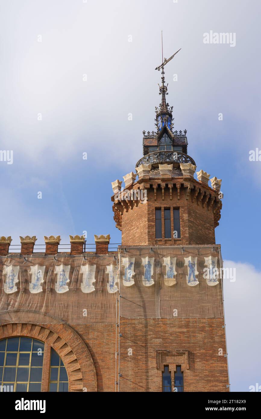 A splendid view of the historic Castell dels Tres Dragons, an ...