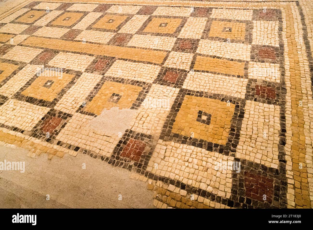 Ancient byzantine natural stone tile mosaics with with geometric ...