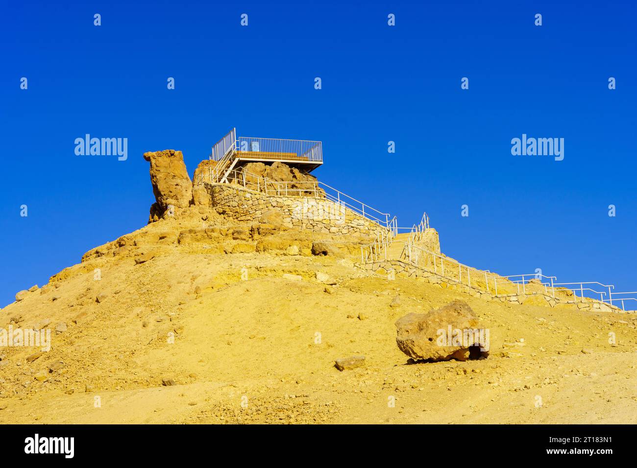 View of the mount Camel observation point, in Mitzpe Ramon, the Negev ...