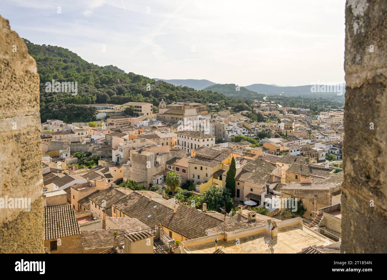 Panorama Stadtansicht Altstadt, Capdepera, Mallorca, Spanien Stock ...