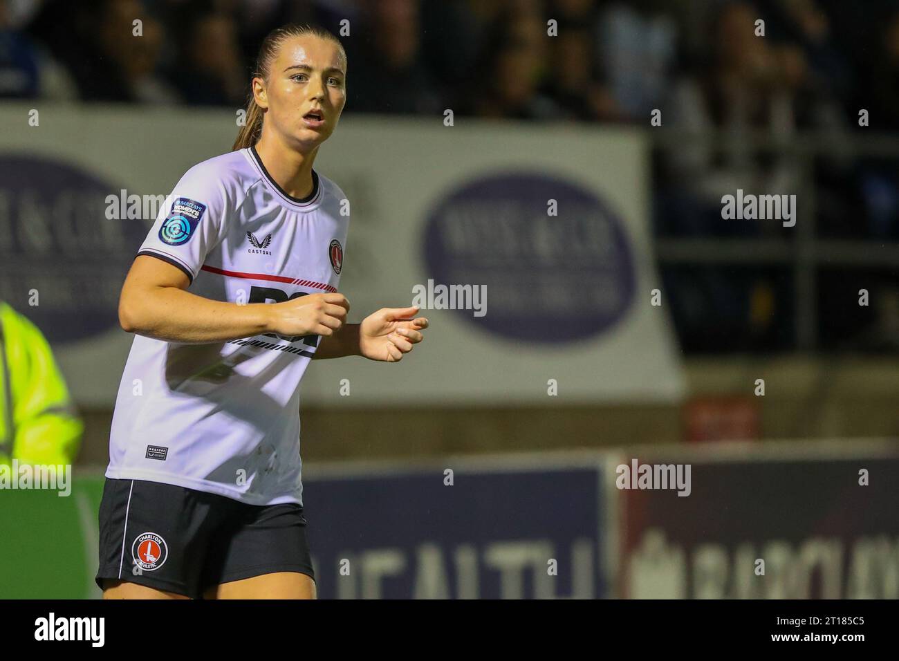 London, UK. 11 October 2023. Mia Ross during the Conti Cup fixture between West Ham and Charlton ...