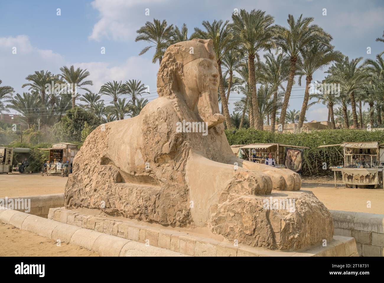 Sphinx, Skulpturengarten, Museum, Mit Rathina, Memphis, Ägypten Stock ...