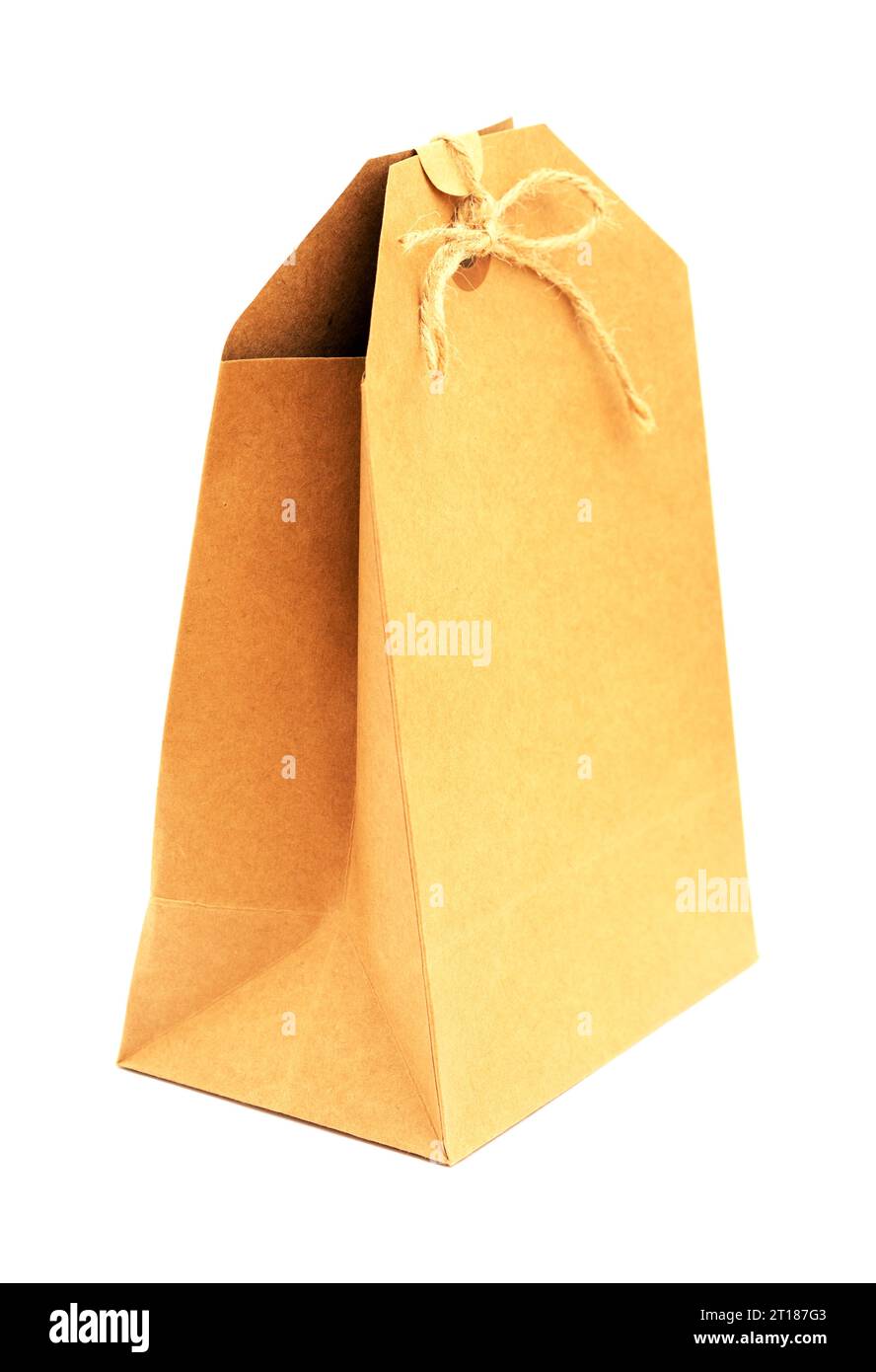 Fully reciclable paperboard gift bag isolated on white background Stock ...
