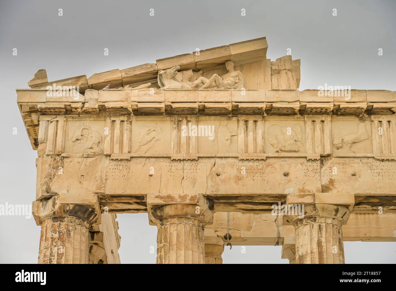 Dachfries, Parthenon Tempel, Akropolis, Athen, Griechenland Stock Photo - Alamy