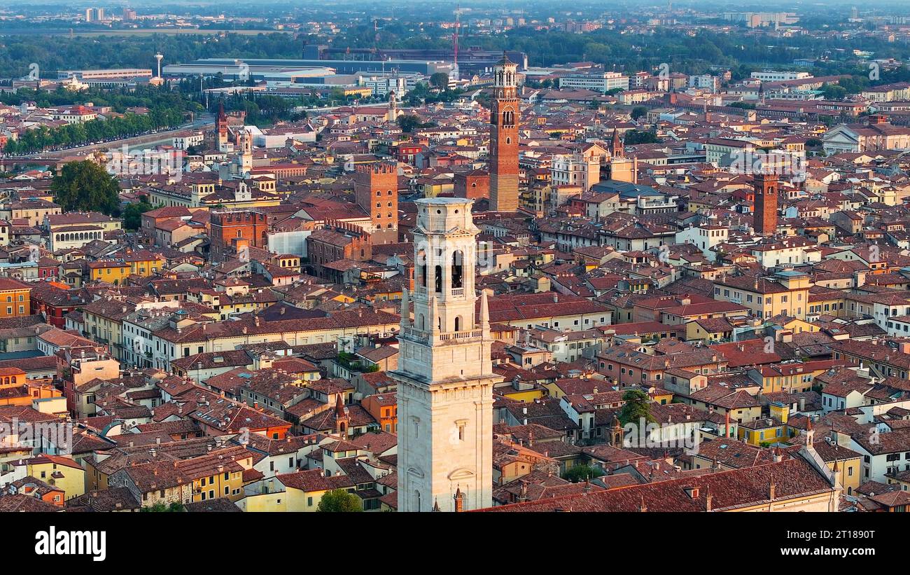 Aerial view of Duomo di Verona, Cattedrale di Santa Maria Matricolare ...