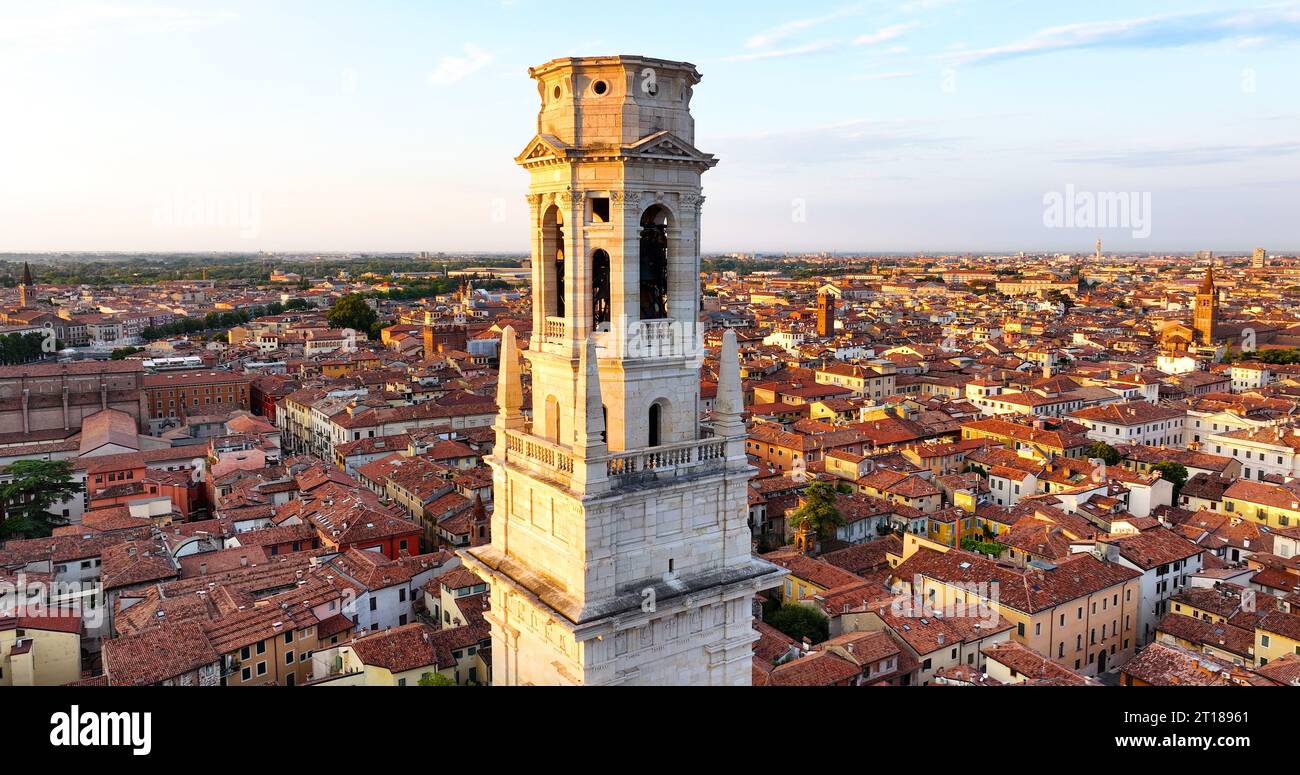 Aerial view of Duomo di Verona, Cattedrale di Santa Maria Matricolare ...