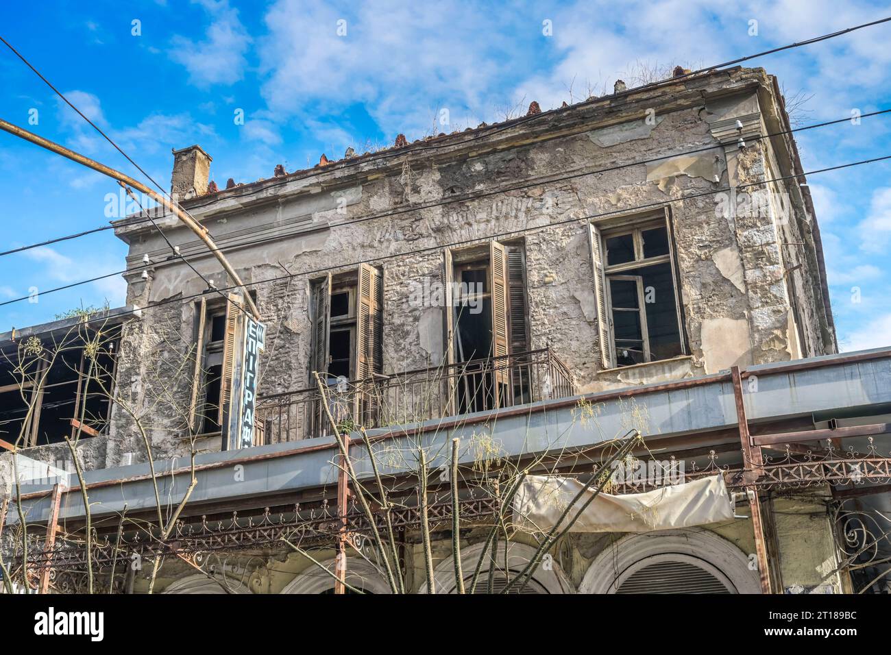 Hausruine, Verfall, Kerameikou, Metaxourgio Viertel, Athen ...