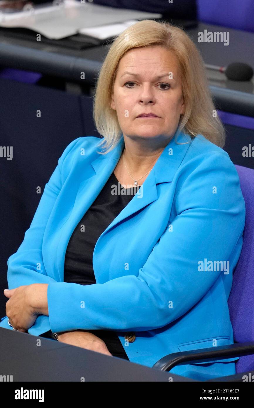 128. Plenarsitzung des Deutschen Bundestag Innenministerin Nancy Faeser ...
