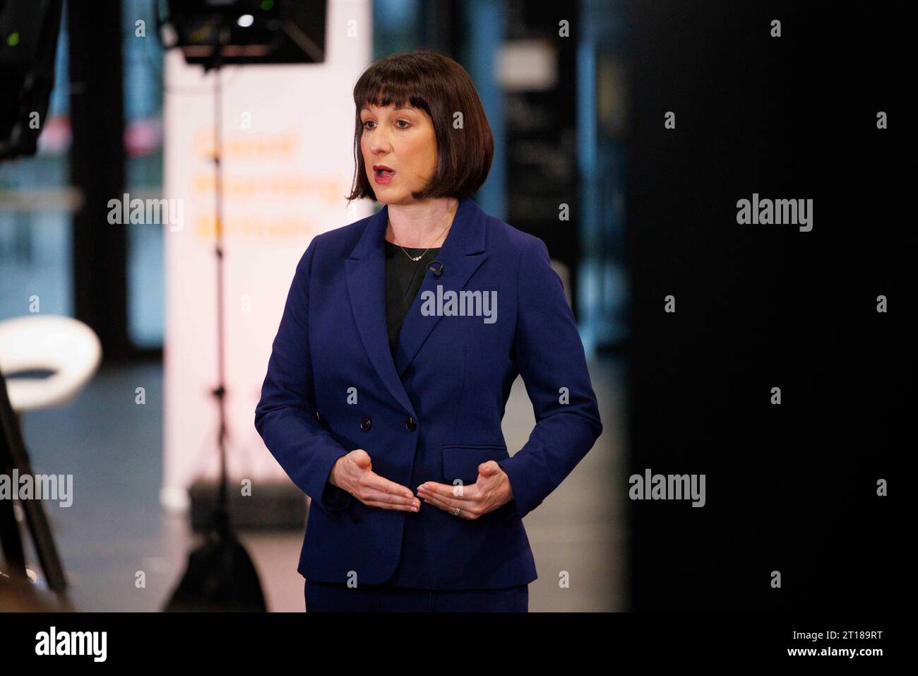 Shadow Chancellor, Rachel Reeves, gives an interview at the Labour ...