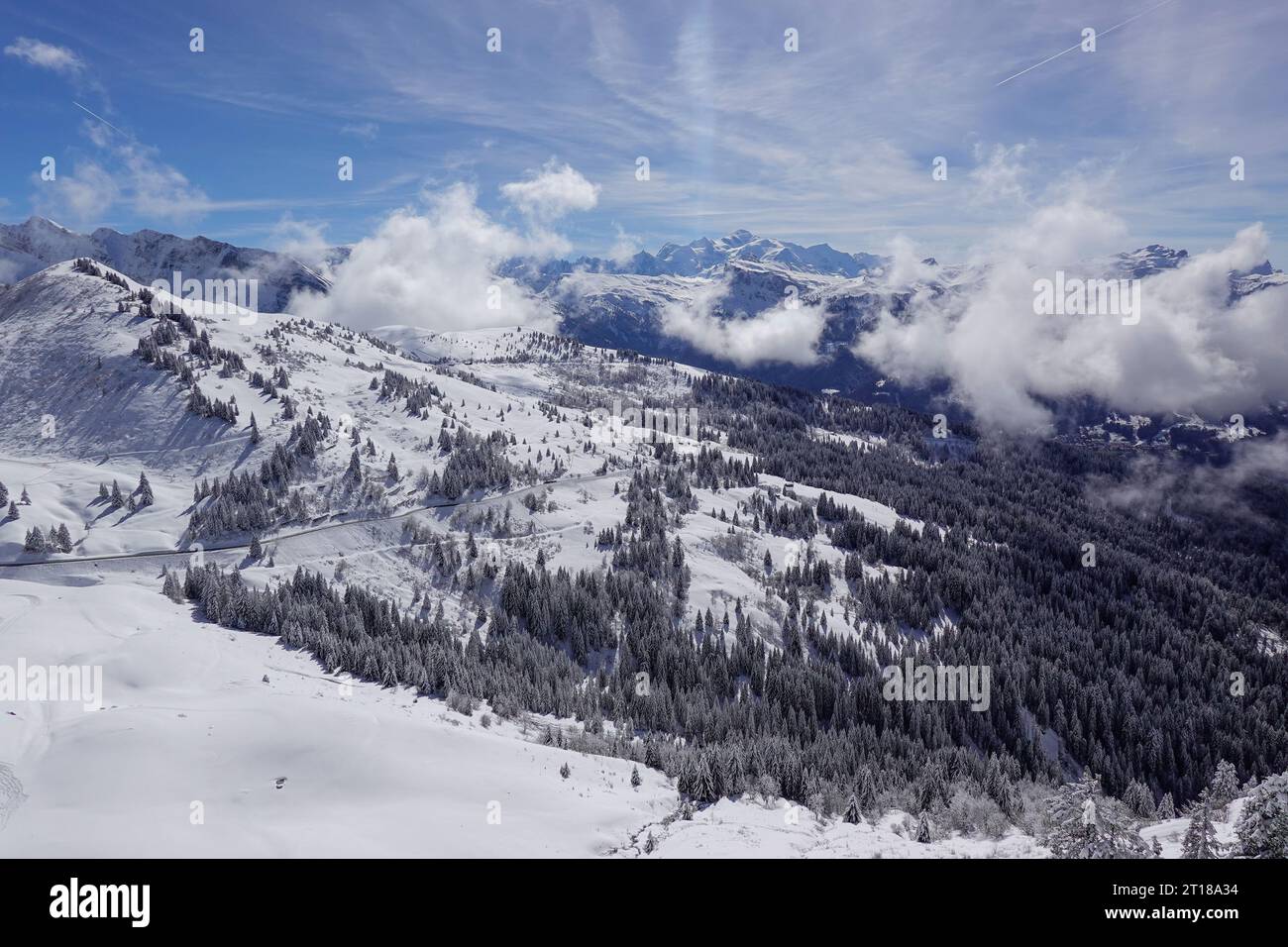 Bergkette, Gipfel, Mont Blanc, Savoyer Alpen, Frankreich Stock Photo ...
