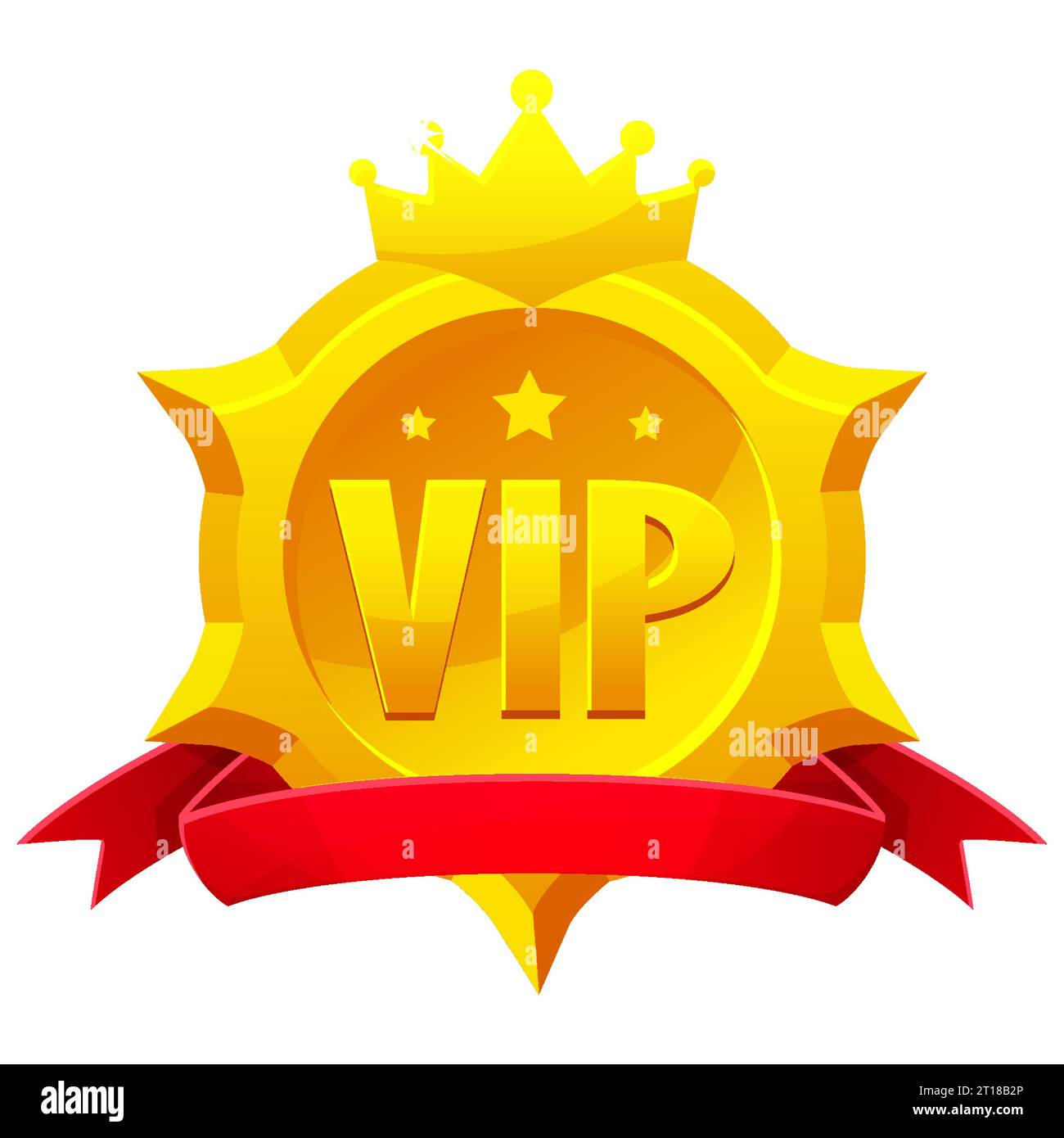 Badge VIP icon with red ribbon. Royal premium VIP symbol Stock Vector ...