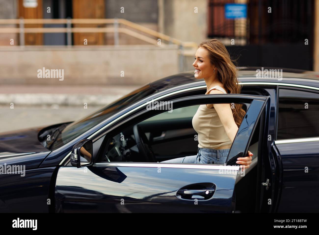 Entering car hi-res stock photography and images - Alamy