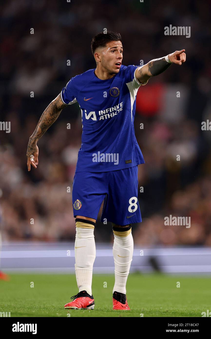 Enzo Fernandez of Chelsea - Fulham v Chelsea, Premier League, Craven ...