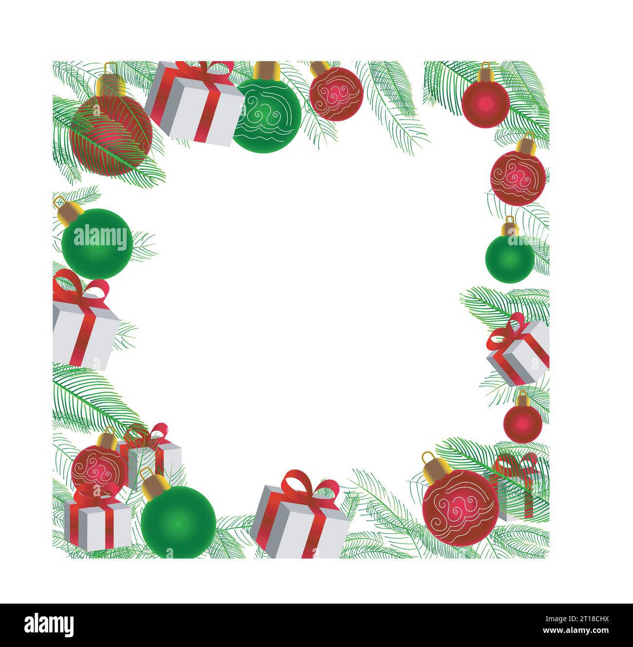 christmas border decoration transparent background with christmas balls ...