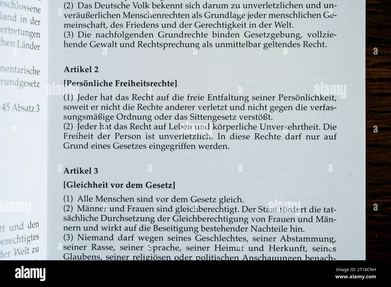 Artikel 2 persönliche Freiheitsrechte, Grundgesetz der Bundesrepublik ...