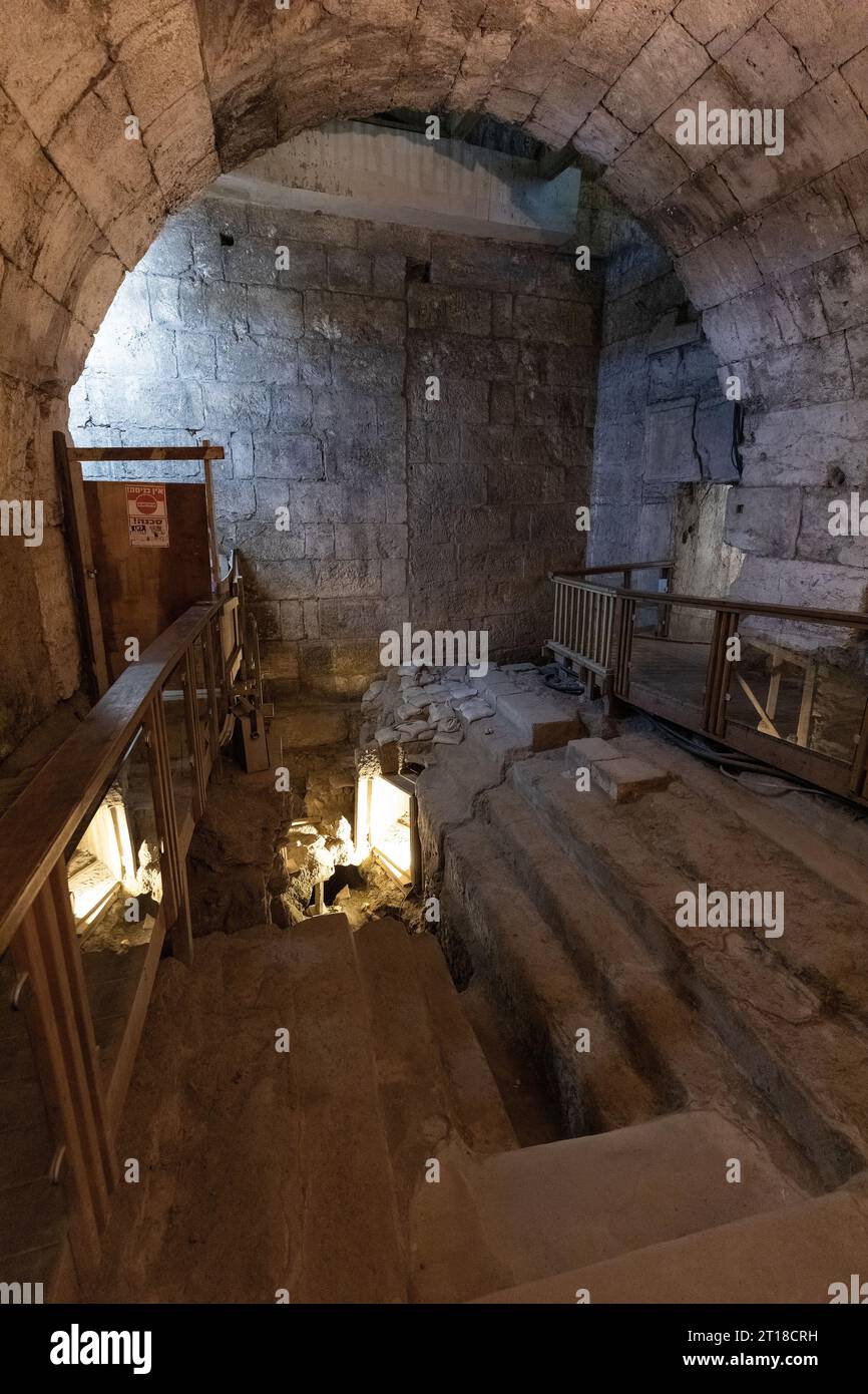 Jerusalem, Israel - October 13, 2017: Western Wall underground Tunnel ...