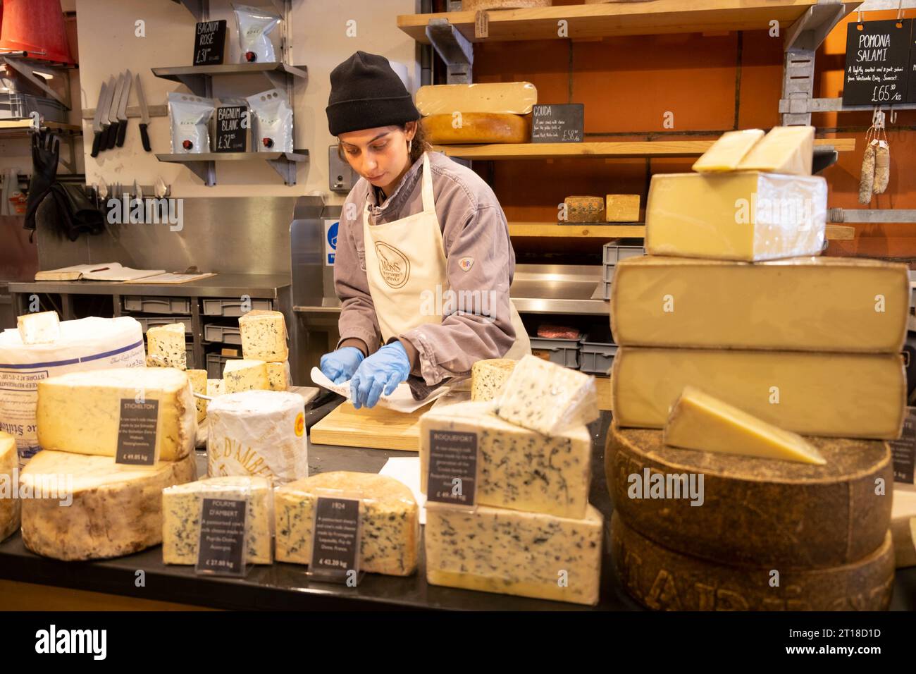 Interior view of Mons Cheesemongers shop on Lordship Lane in Dulwich ...
