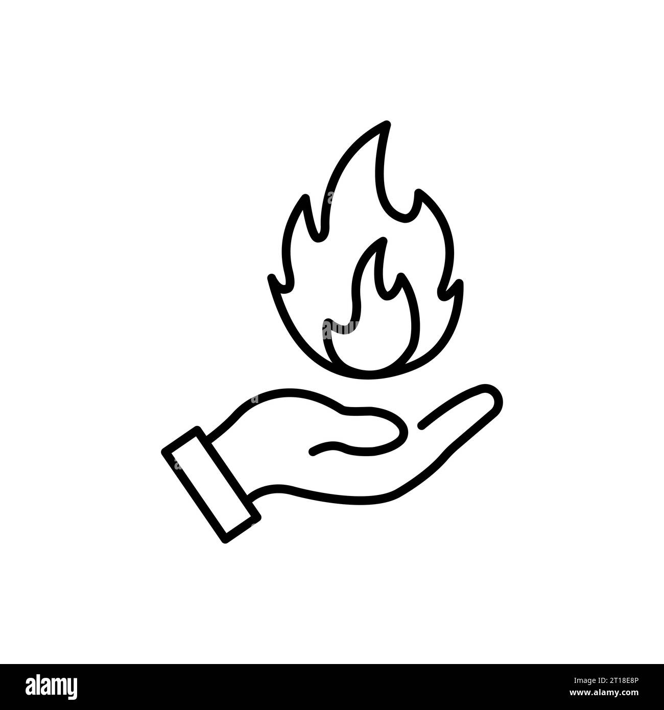Hand Holding Fire Icon On A White Background Vector Illustration Stock Vector Image And Art Alamy