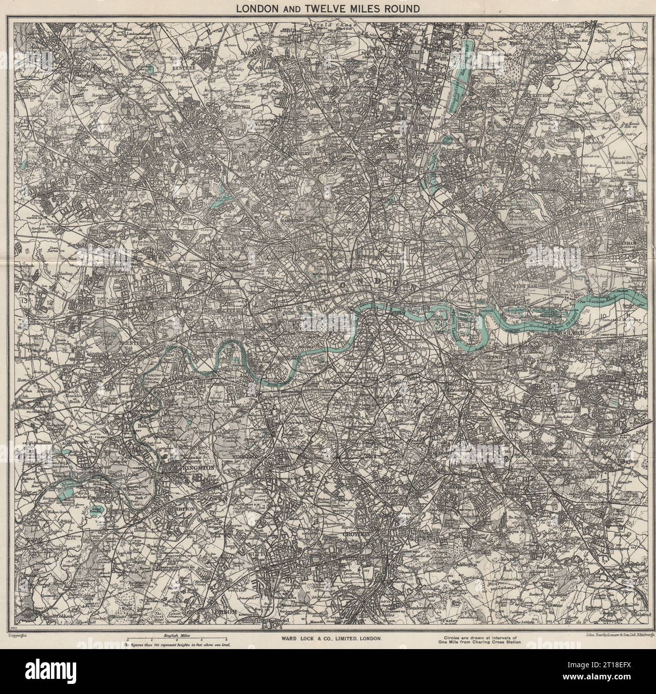 LONDON & TWELVE MILES ROUND'. Greater London. WARD LOCK 1951 old ...