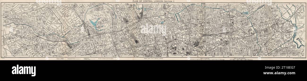 CENTRAL LONDON-SECTION I vintage town/city plan. London. WARD LOCK 1951 ...