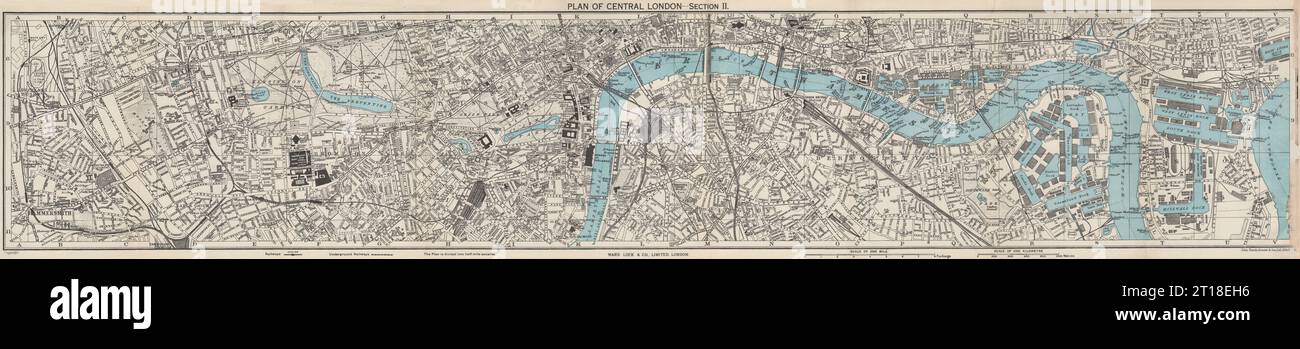 CENTRAL LONDON-SECTION II vintage city/town plan. London. WARD LOCK ...