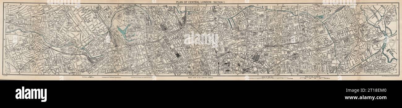 CENTRAL LONDON-SECTION I vintage town/city plan. London. WARD LOCK 1953 ...