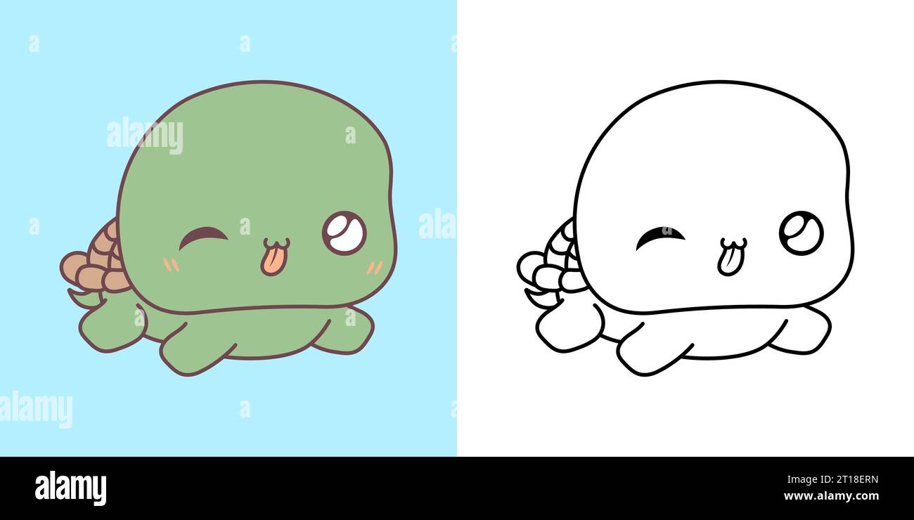 Cute Tortoise Clipart for Coloring Page and Illustration. Happy Clip ...