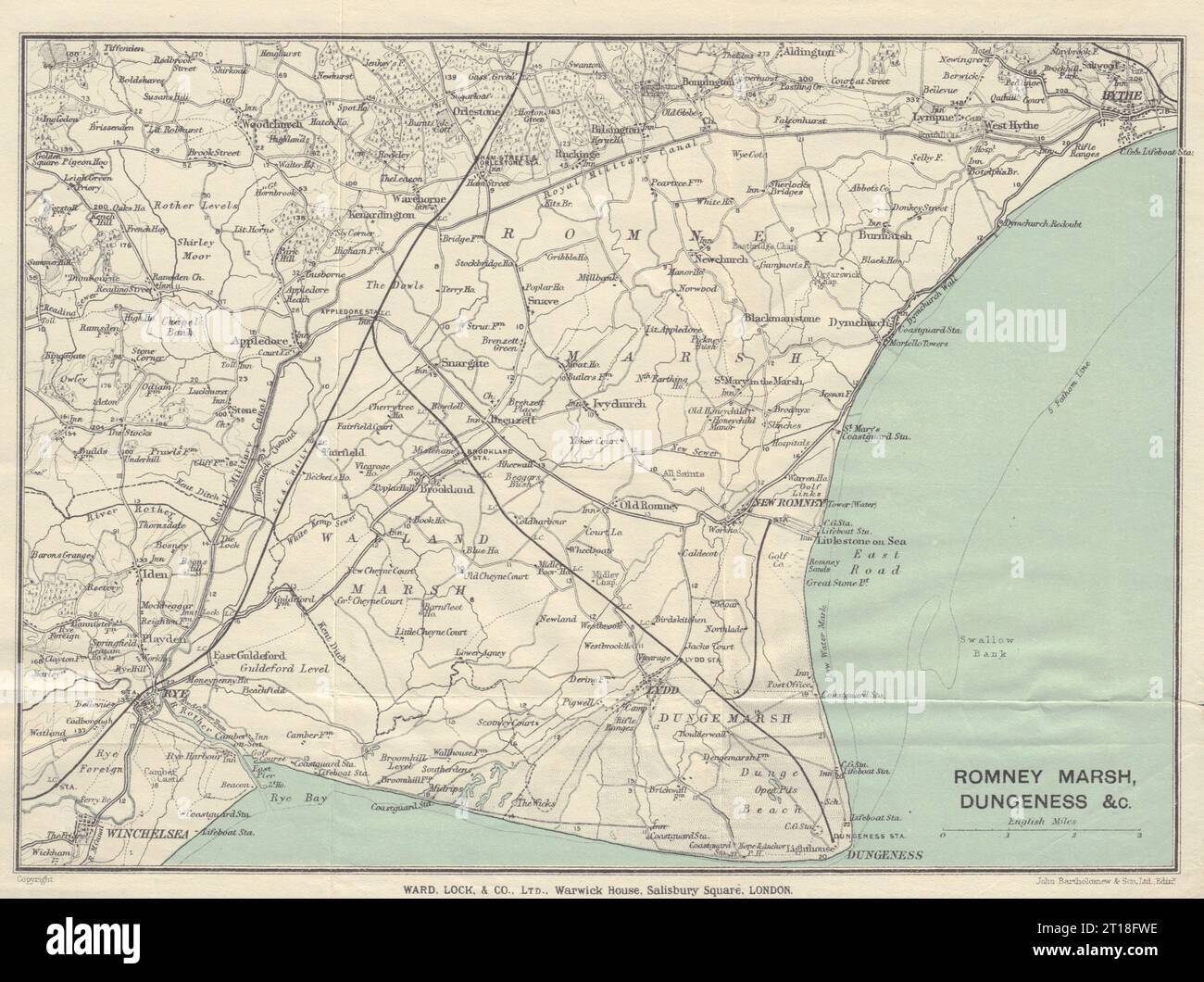 ROMNEY MARSH. Dungeness Rye Hythe Winchelsea. Walland Marsh. Kent 1924 ...
