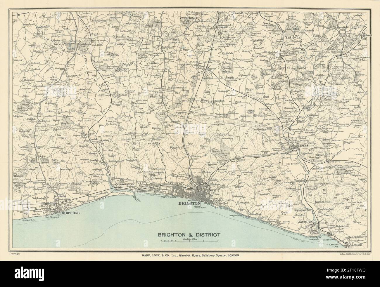 BRIGHTON & environs. Worthing Lewes Hove Shoreham. Sussex. South Downs ...