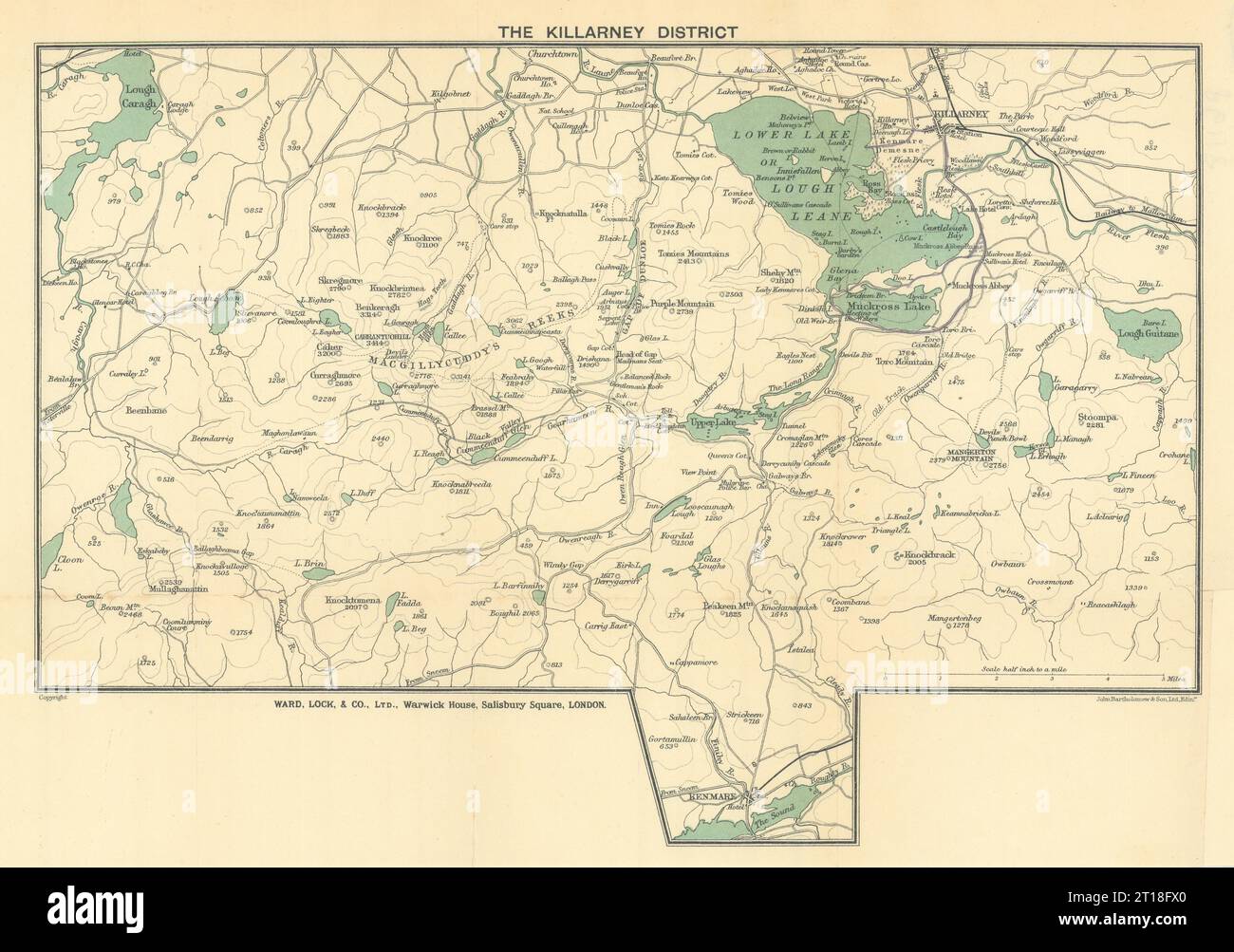 KILLARNEY LAKES & district. Macgillycuddy's River. Ireland. WARD LOCK ...