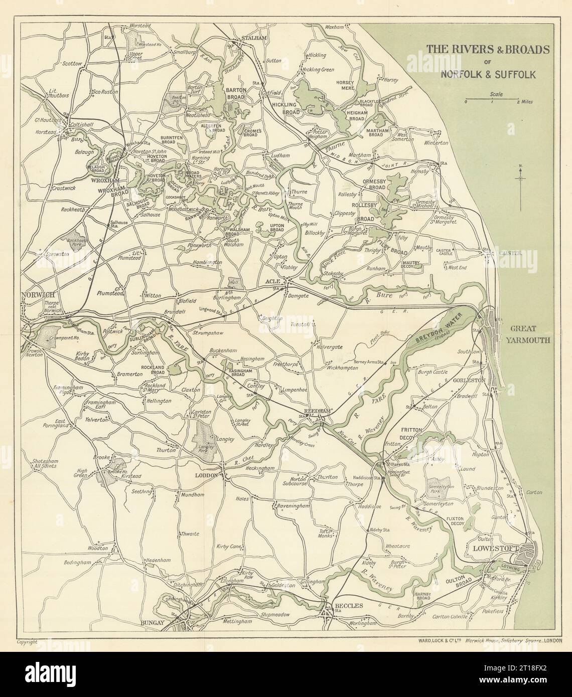 Map of norfolk broads hi-res stock photography and images - Alamy