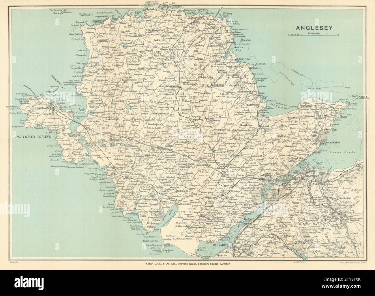 ANGLESEY. Menai Strait Holyhead Bangor Beaumaris Caernarvon. WARD LOCK ...