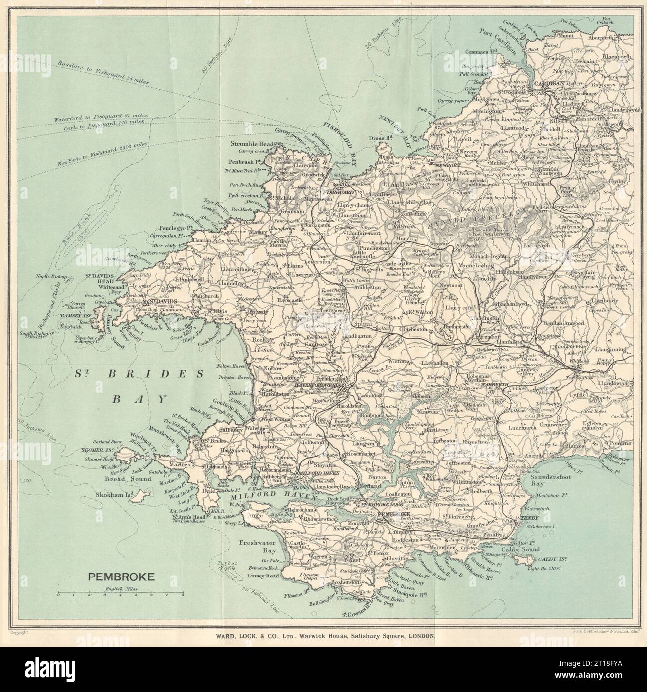 PEMBROKESHIRE. Cardigan Pembroke Tenby St David's. Wales. WARD LOCK ...