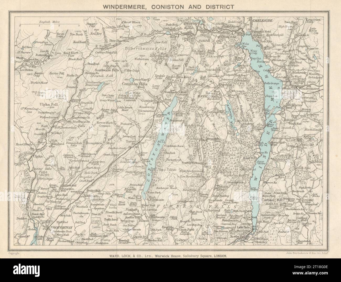 Lake windermere map hi-res stock photography and images - Alamy
