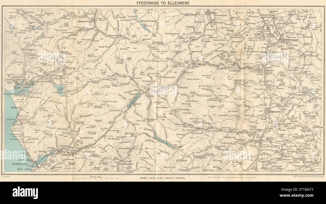 CARDIGAN BAY vintage tourist map. Aberystwyth Aberaeron Wales WARD LOCK ...
