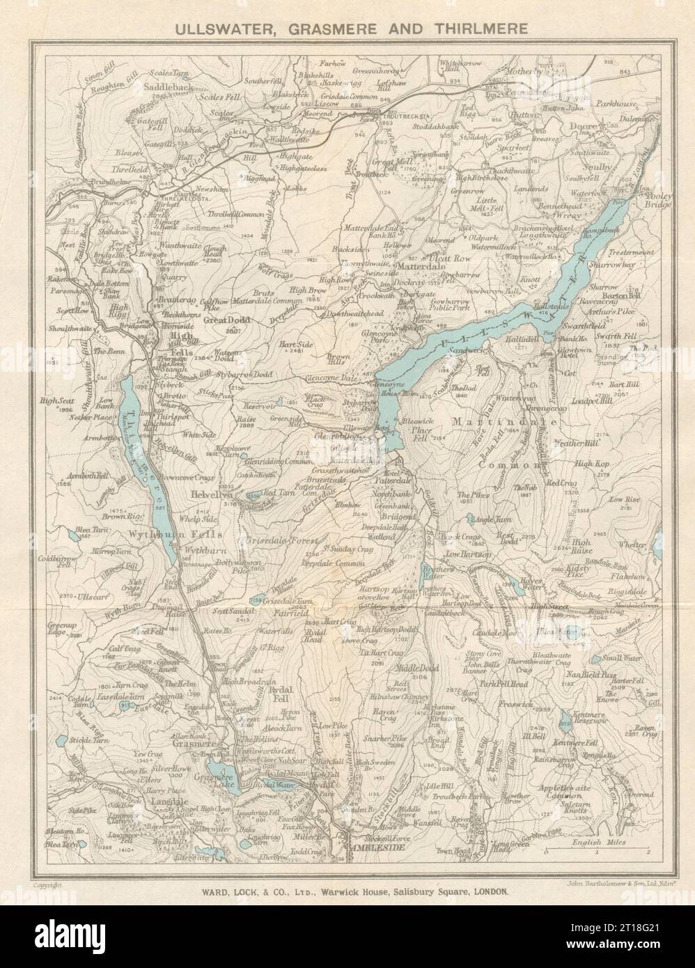 ULLSWATER, GRASMERE & THIRLMERE. Lake District. Cumbria. WARD LOCK 1926 ...
