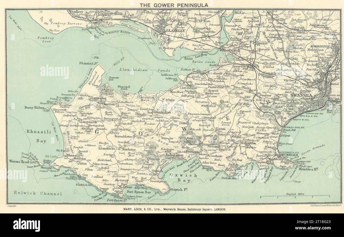 Map of gower hi-res stock photography and images - Alamy