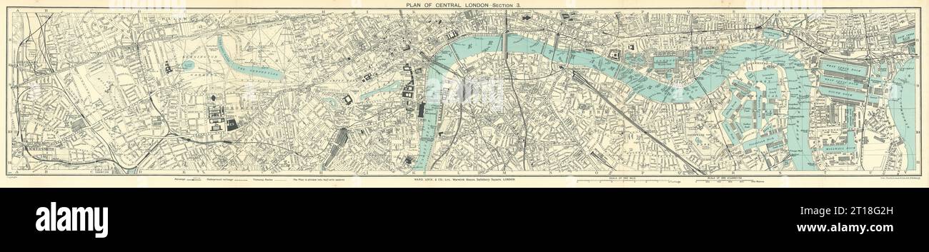 CENTRAL LONDON-SECTION 3 vintage town/city plan. London. WARD LOCK 1936 ...