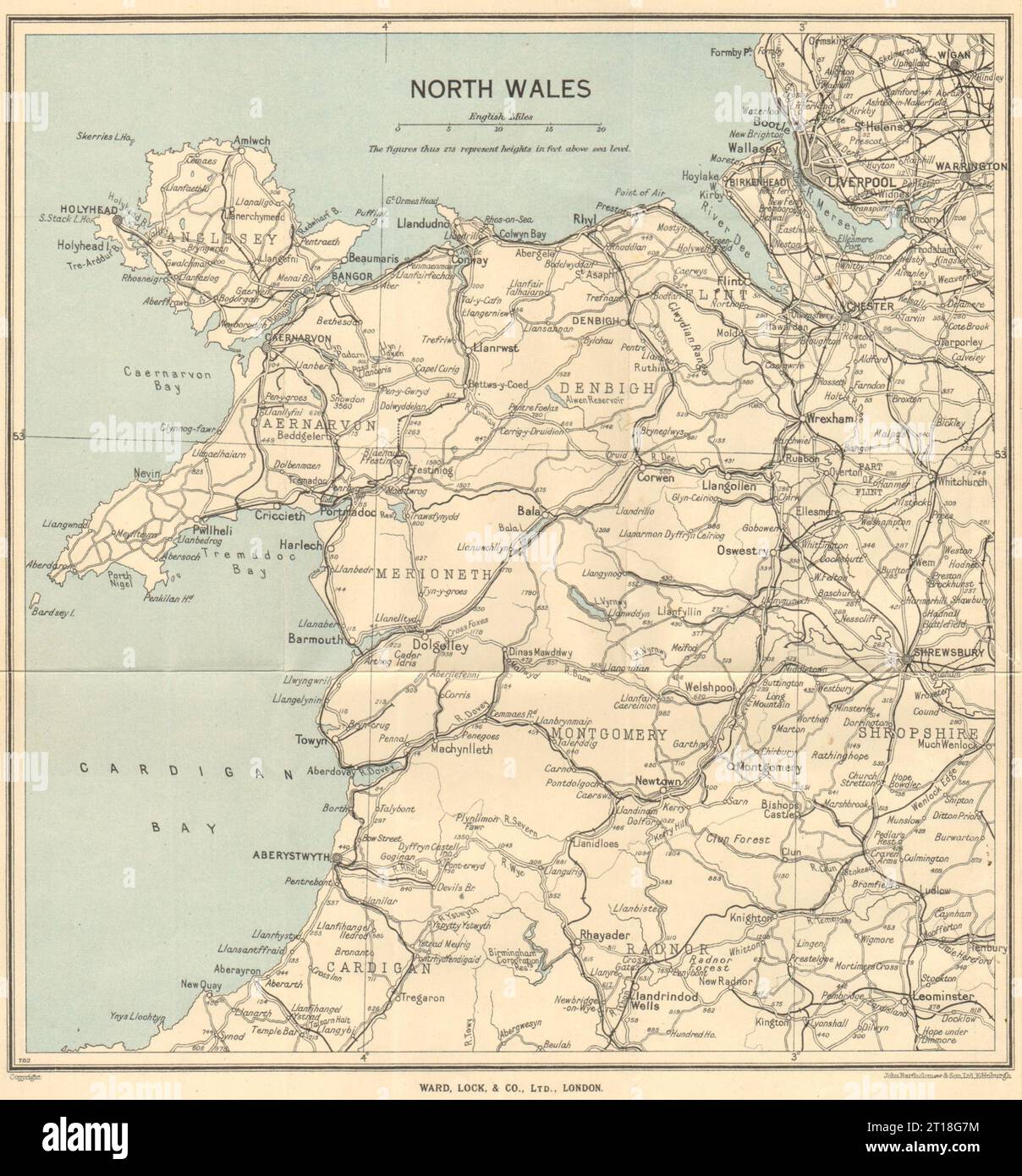 NORTH WALES. Rhyl Flint. WARD LOCK 1937 old vintage map plan chart ...