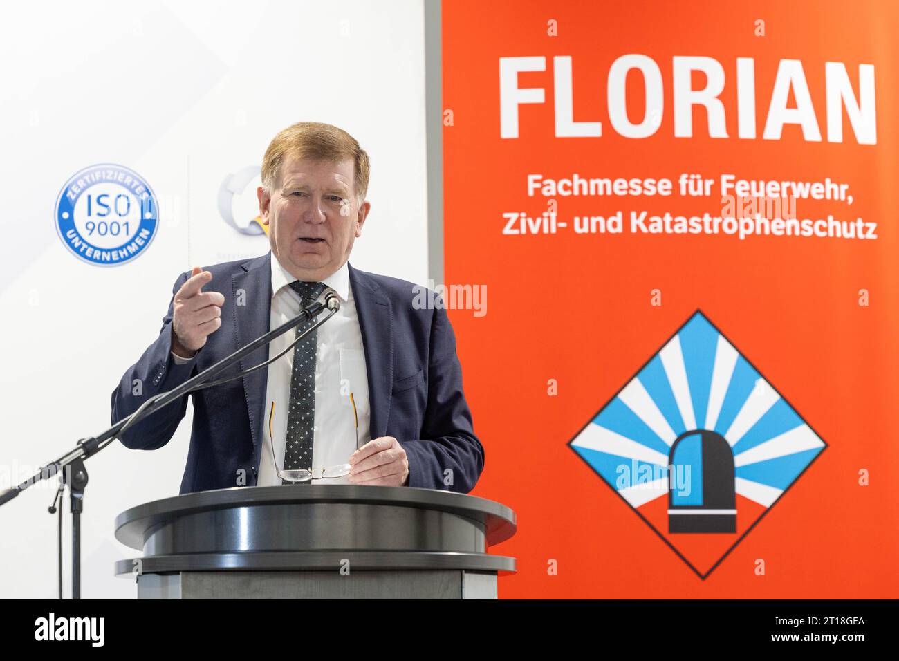 Dresden, Germany. 12th Oct, 2023. Frank Pfeil, State Secretary at the Saxon State Ministry of ...