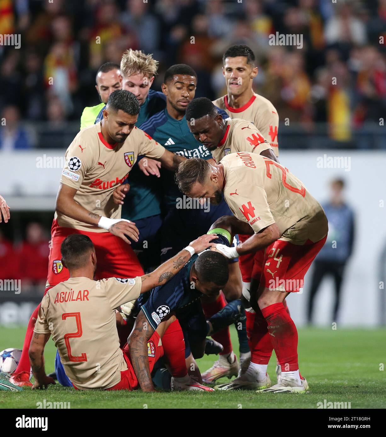 Gabriel Jesus of Arsenal in a heated argument & tussle with Salis Abdul ...