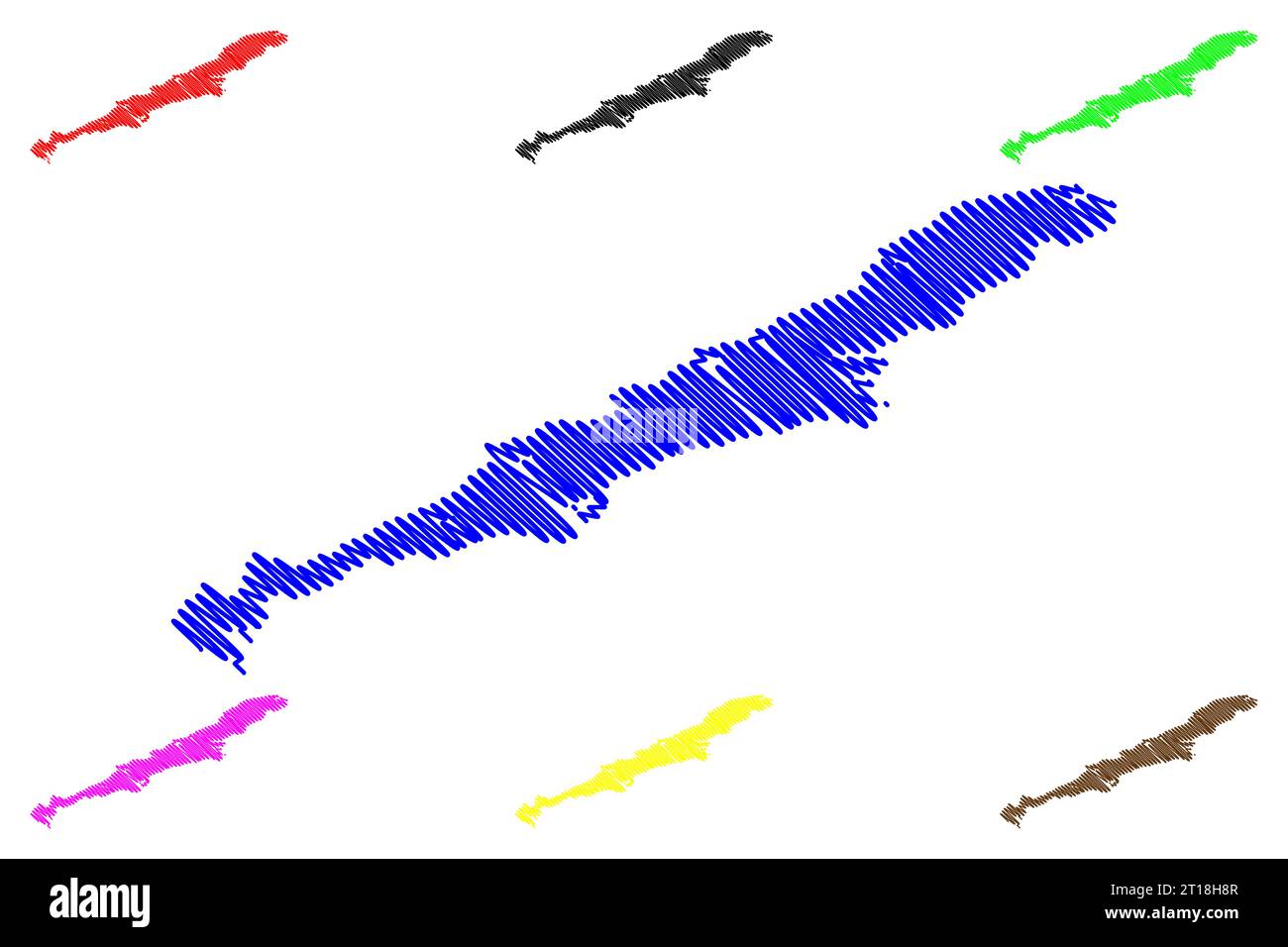 Lake Snasavatnet (Kingdom of Norway) map vector illustration, scribble ...