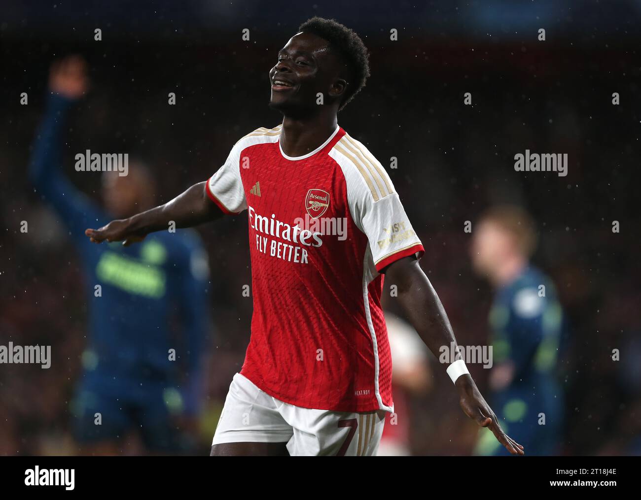 GOAL 1-0, Bukayo Saka of Arsenal goal celebration. - Arsenal v PSV ...