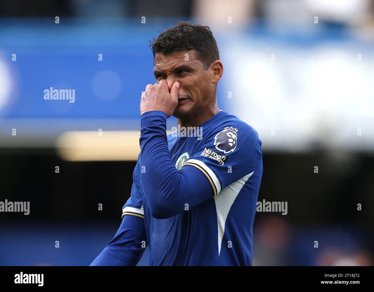 Thiago Silva of Chelsea looks disappointed & dejected. - Chelsea v ...