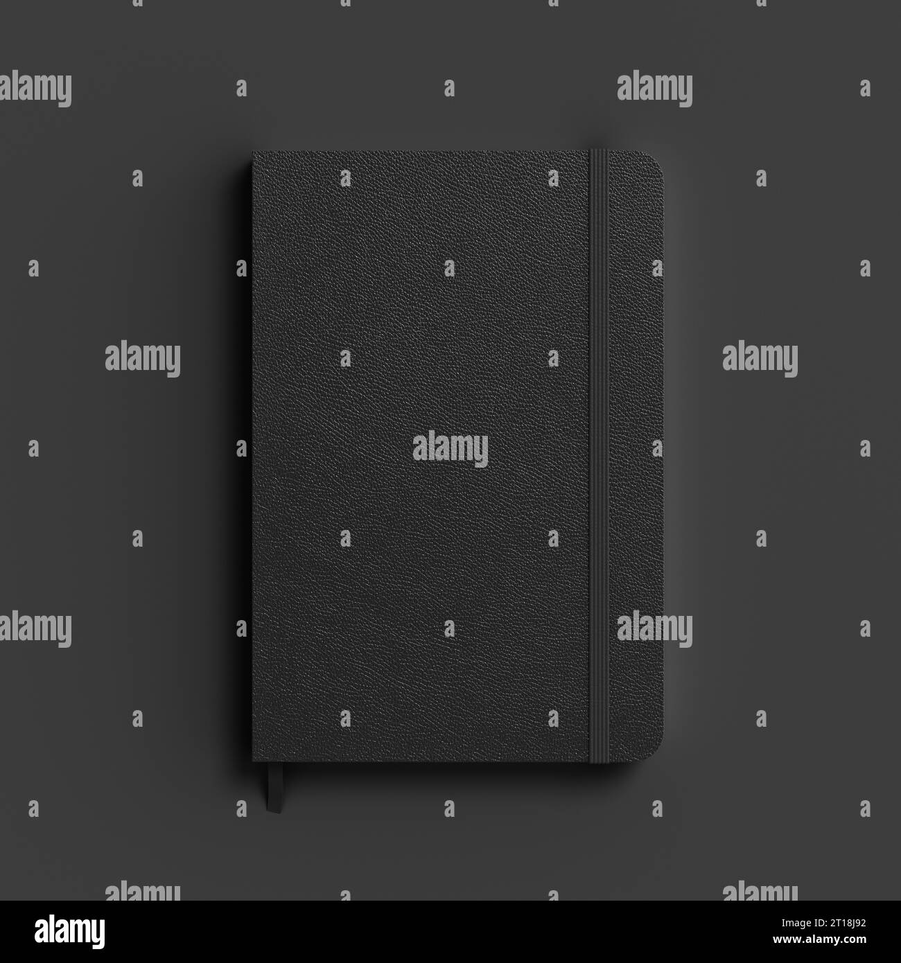 Black cover notebook mockup on gray background Stock Photo - Alamy