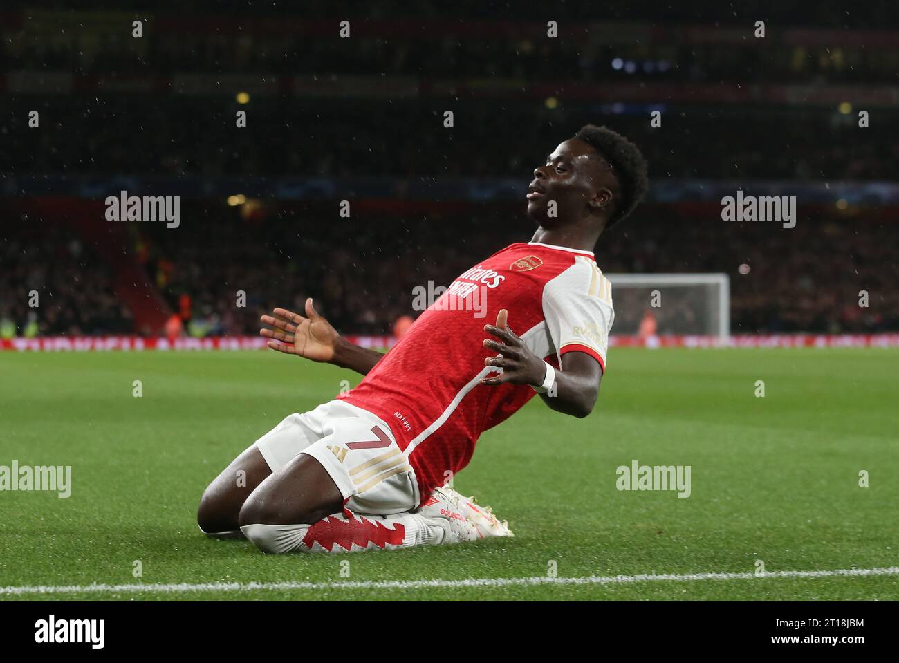 GOAL 1-0, Bukayo Saka of Arsenal goal celebration. - Arsenal v PSV ...