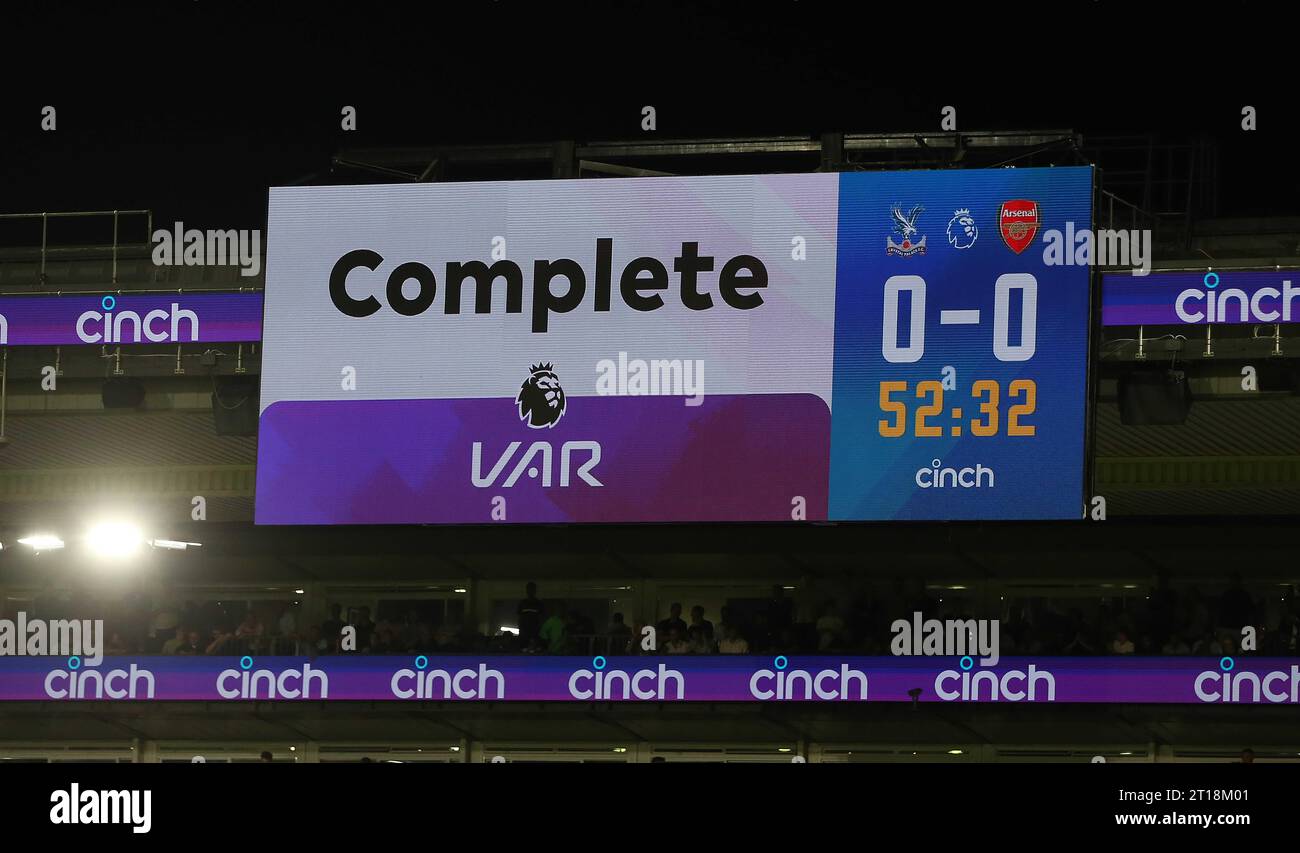 VAR, Video Assistant Referee complete on the big screen. - Crystal ...