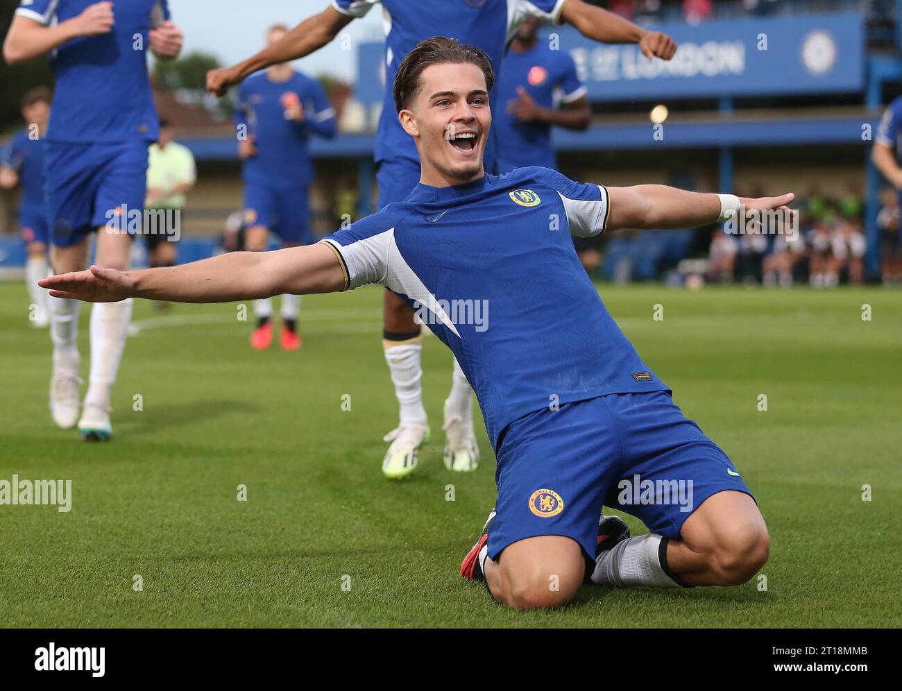 GOAL, Leo Castledine of Chelsea U21 goal celebration. - Chelsea U21 v ...