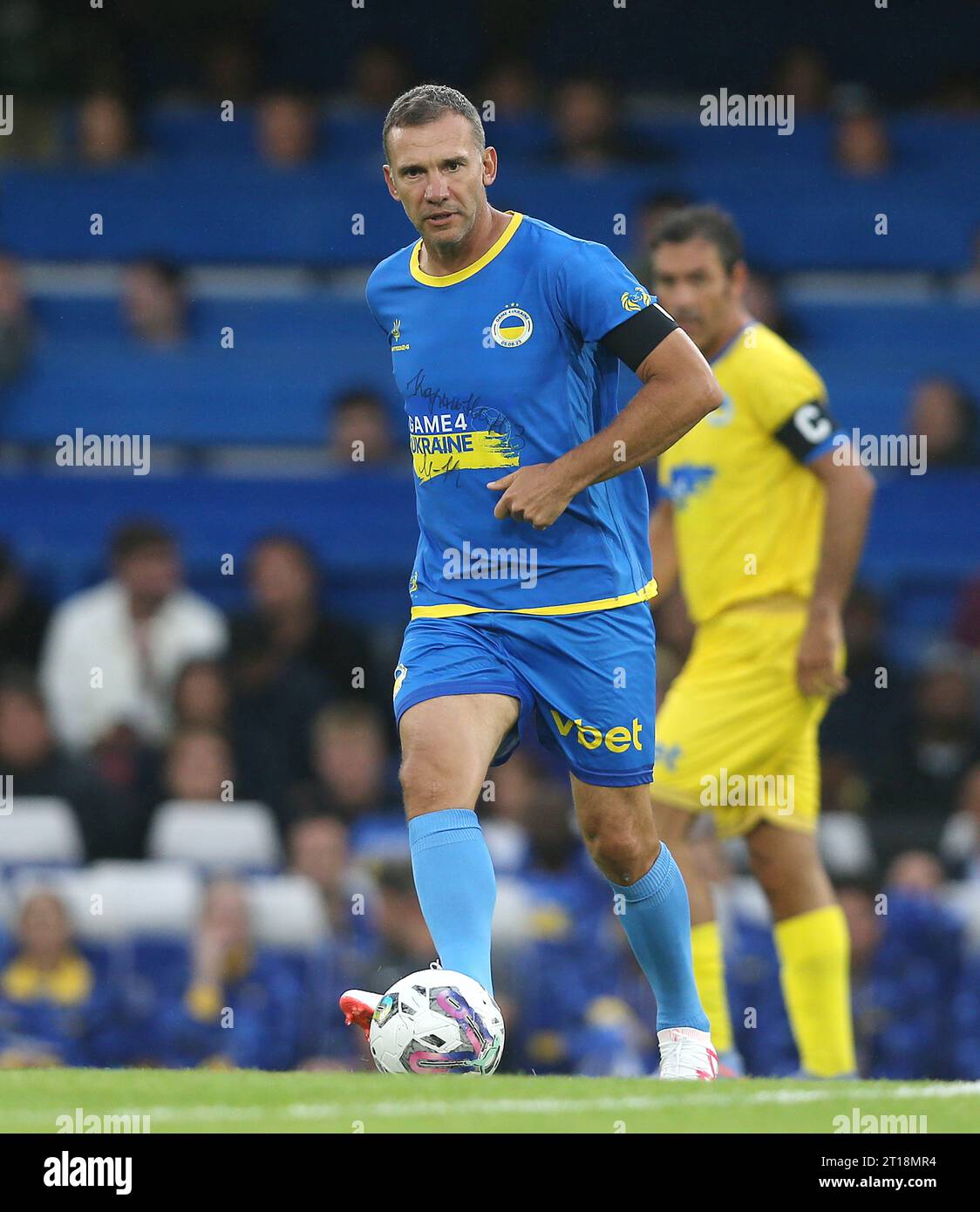 Andriy Shevchenko of The Blue Team. - Yellow Team v Blue Team ...